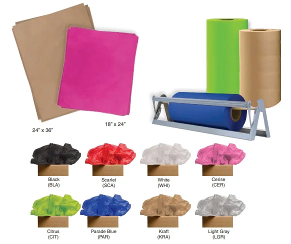 18 x 24 inch, 20lb Colored Packing Tissue, White - Action Bags