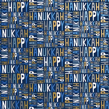 24 in x 417 ft, Holiday Wrapping Paper, Hanukkah Greetings - Action Bags