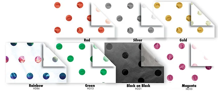 20 x 30, Premier Metallic Foil Stamped Dots Tissue, Red | Action Bags